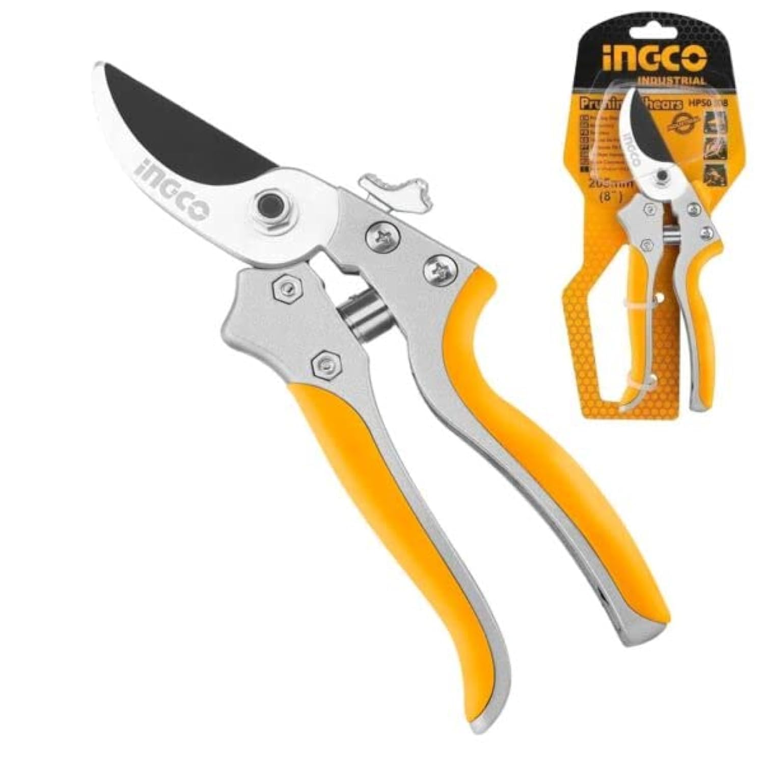 INGCO 8" Pruner for Gardening, Heavy Duty Plant Cutter, Heat Treatment ...