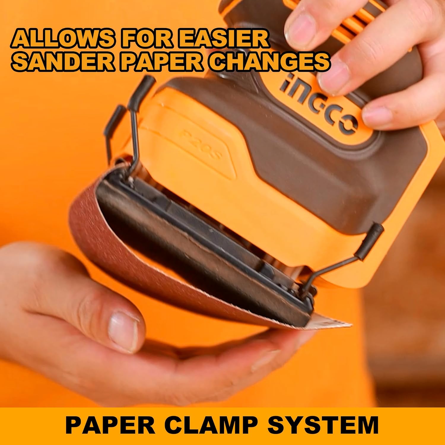 INGCO Cordless Sheet Sander,12000 RPM, With Battery and Charger, With ...