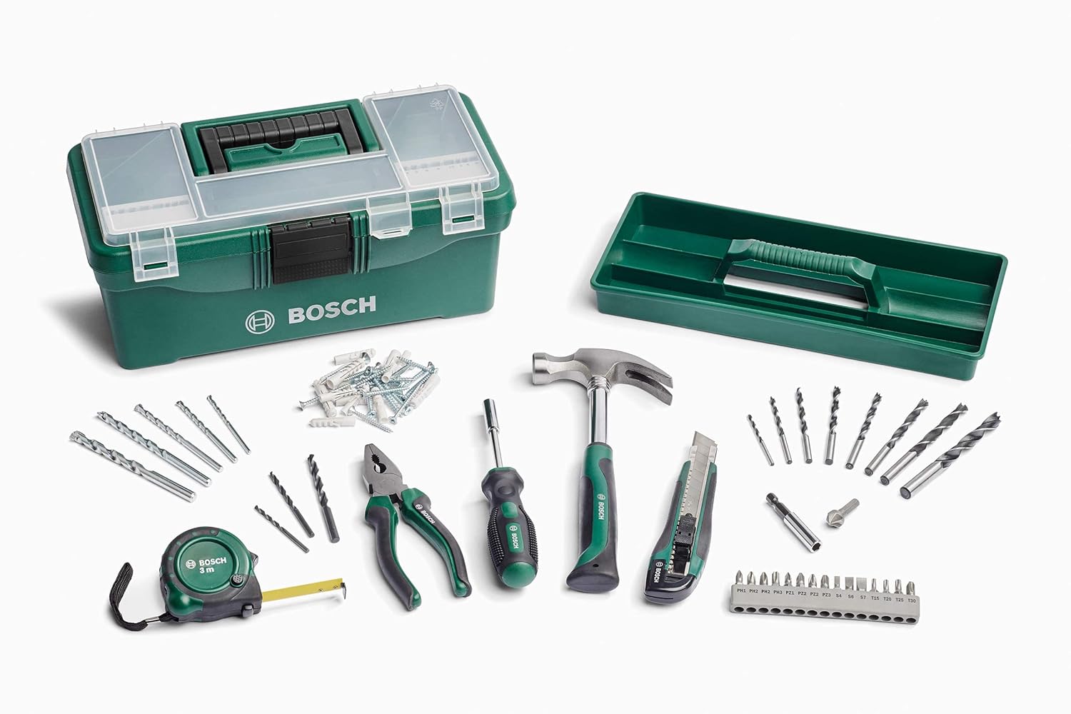 Bosch Hand Tool Kit 73 Pieces Set, With Handtools And Drill Bits, All ...